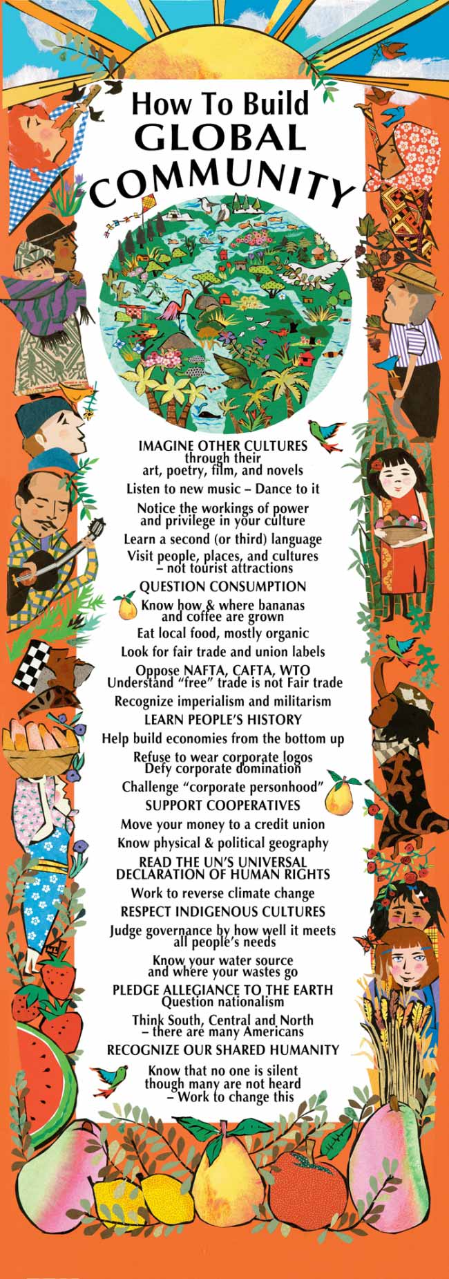 Poster - How To Build Global Community – Syracuse Cultural Workers
