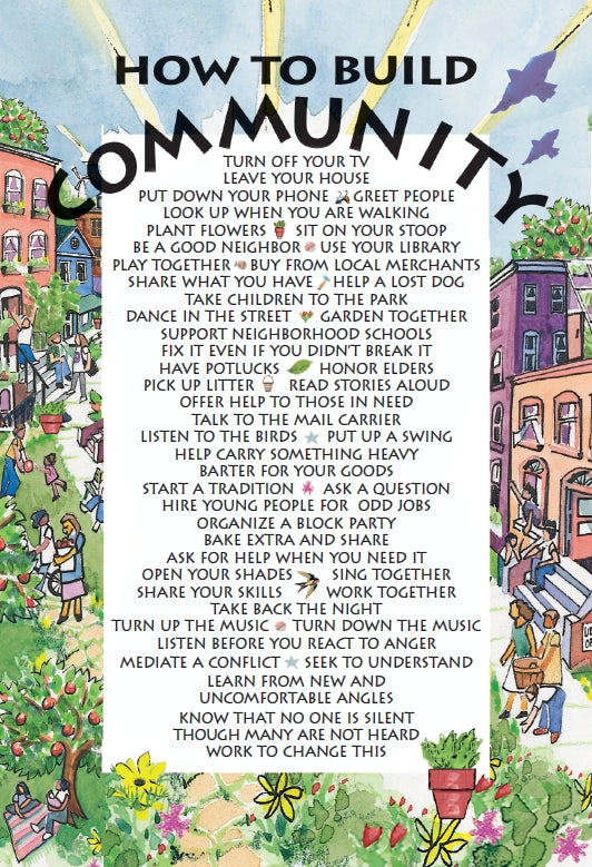 Postcard - How To Build Community – Syracuse Cultural Workers