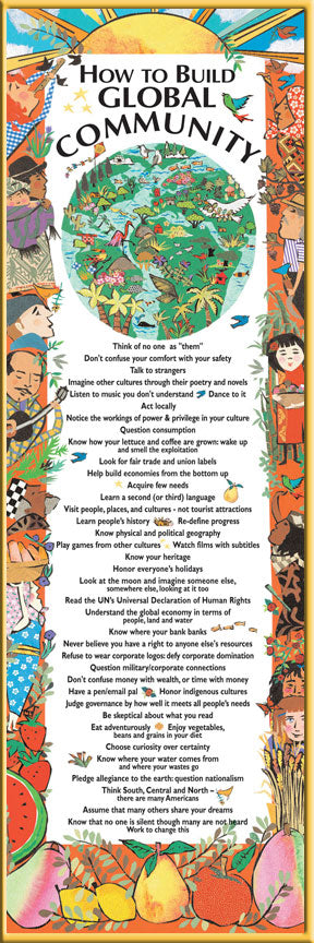 Poster - How To Build Global Community – Syracuse Cultural Workers