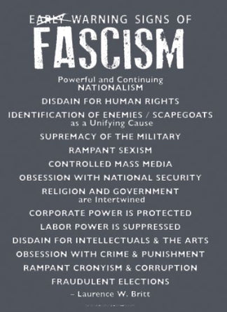 T-Shirt - Stop Fascism - Early Warning Signs of Fascism - Organic Cott ...