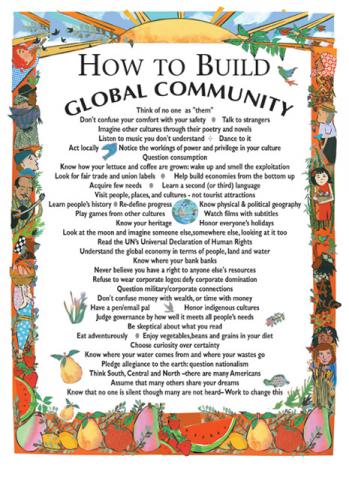 Notecard - How To Build Global Community – Syracuse Cultural Workers